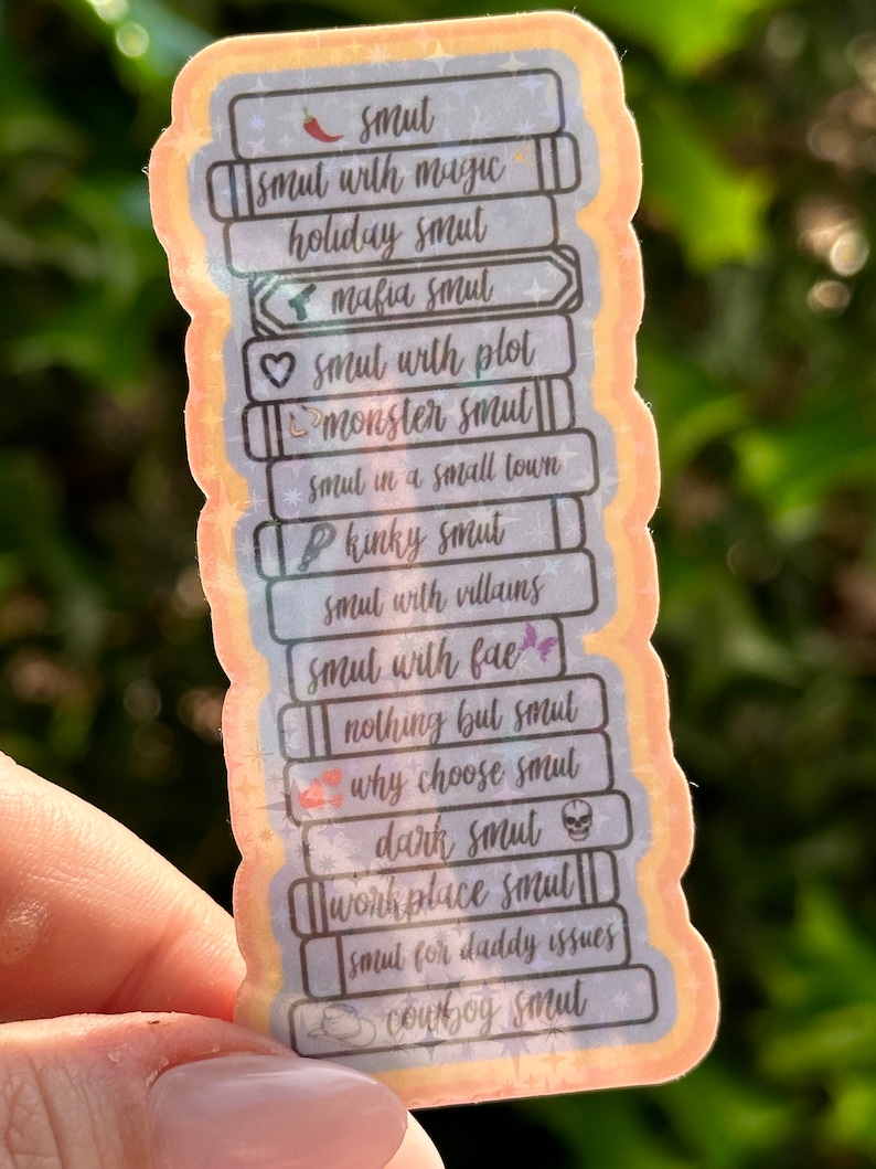 Holographic Smut Bookish Kindle Sticker Types of Smut Book Stack - Etsy