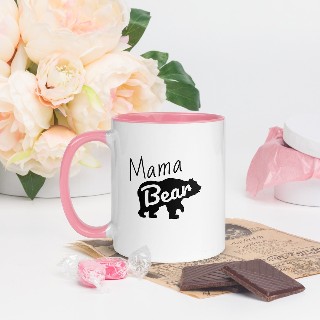 Mama Bear Mug With Color Inside - Etsy