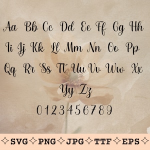 Heart Script Font, Script Font, Font With Hearts Ttf Font With Tails ...