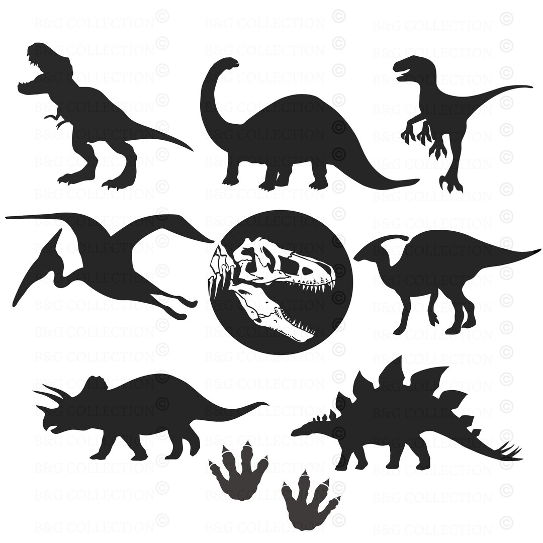 Dinosaur Svg Bundle Dinosaur Clipart Png Dinosaur Silhouette - Etsy