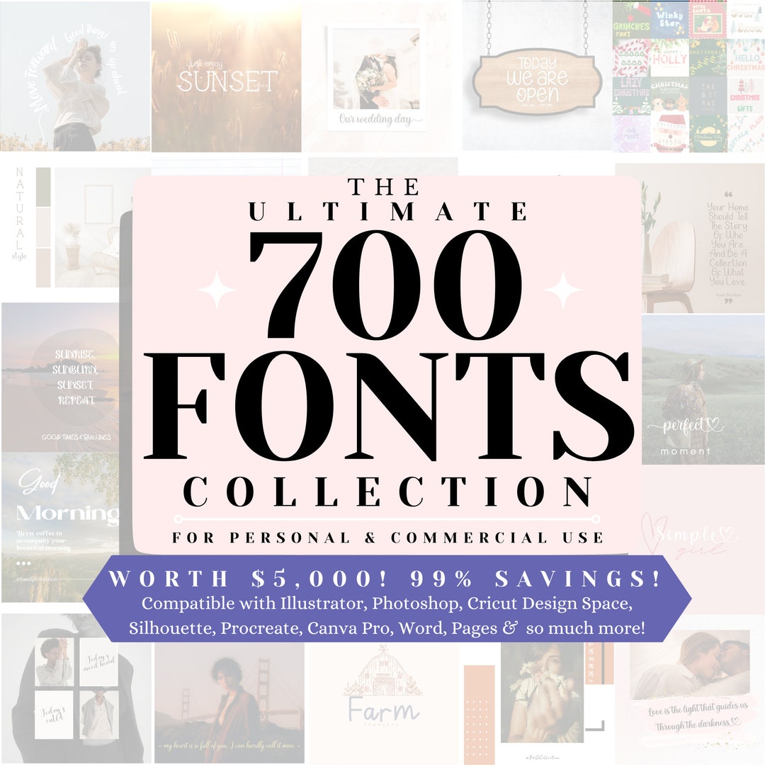 The ULTIMATE 700 Fonts Bundle Collection, Handlettered, Cursive ...