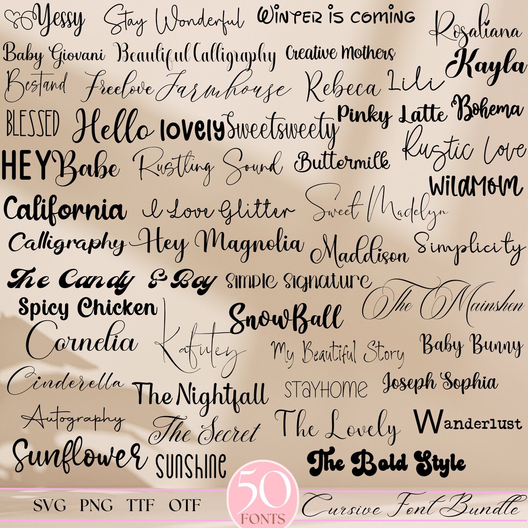 The Ultimate 50 Fonts Font Bundle Ttf Svg Heart Font - Etsy UK
