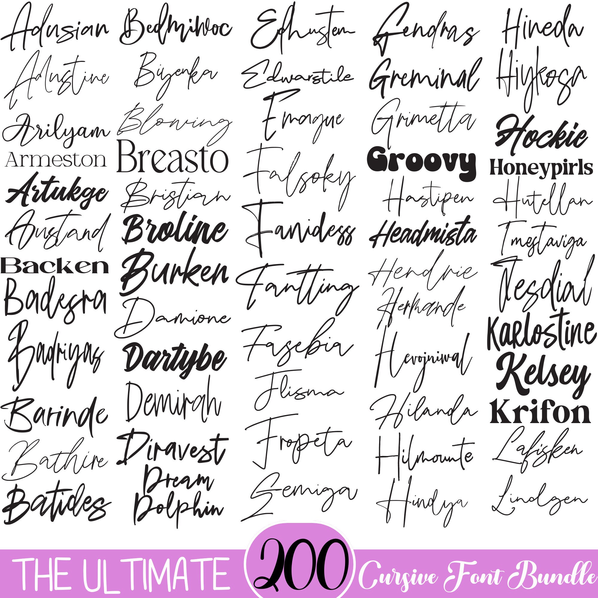 The Ultimate 200 Fonts - Font Bundle Ttf Otf Heart Font, Cricut, Canva ...