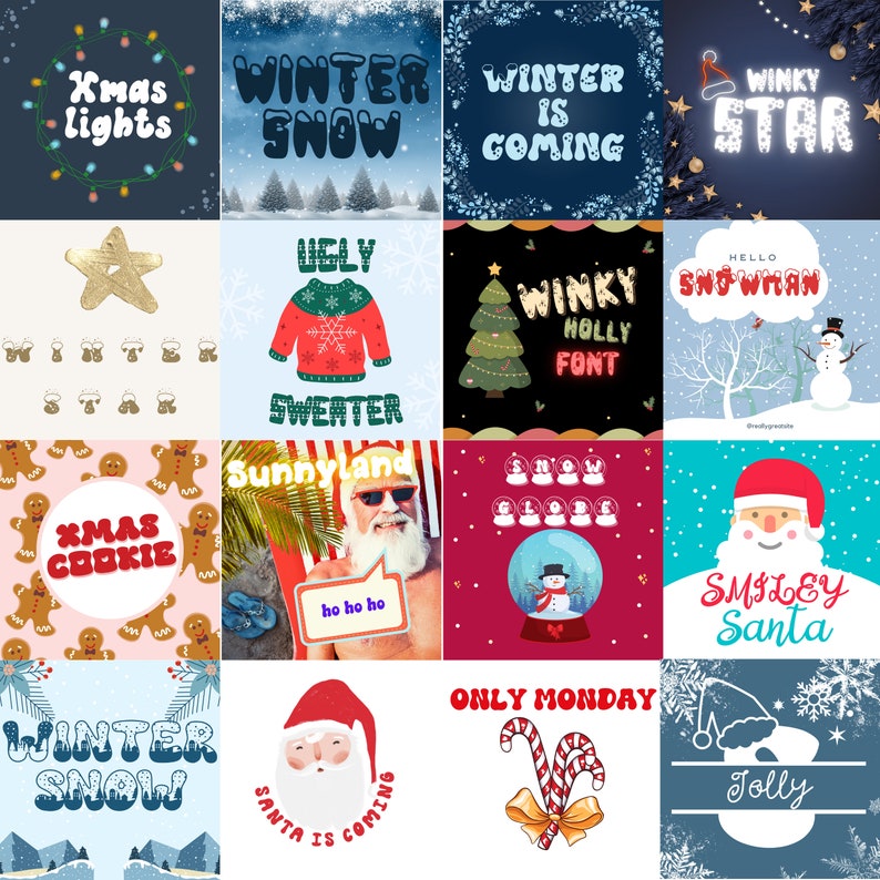 The Ultimate Christmas Font Bundle 40 Fonts, Retro Christmas Font ...