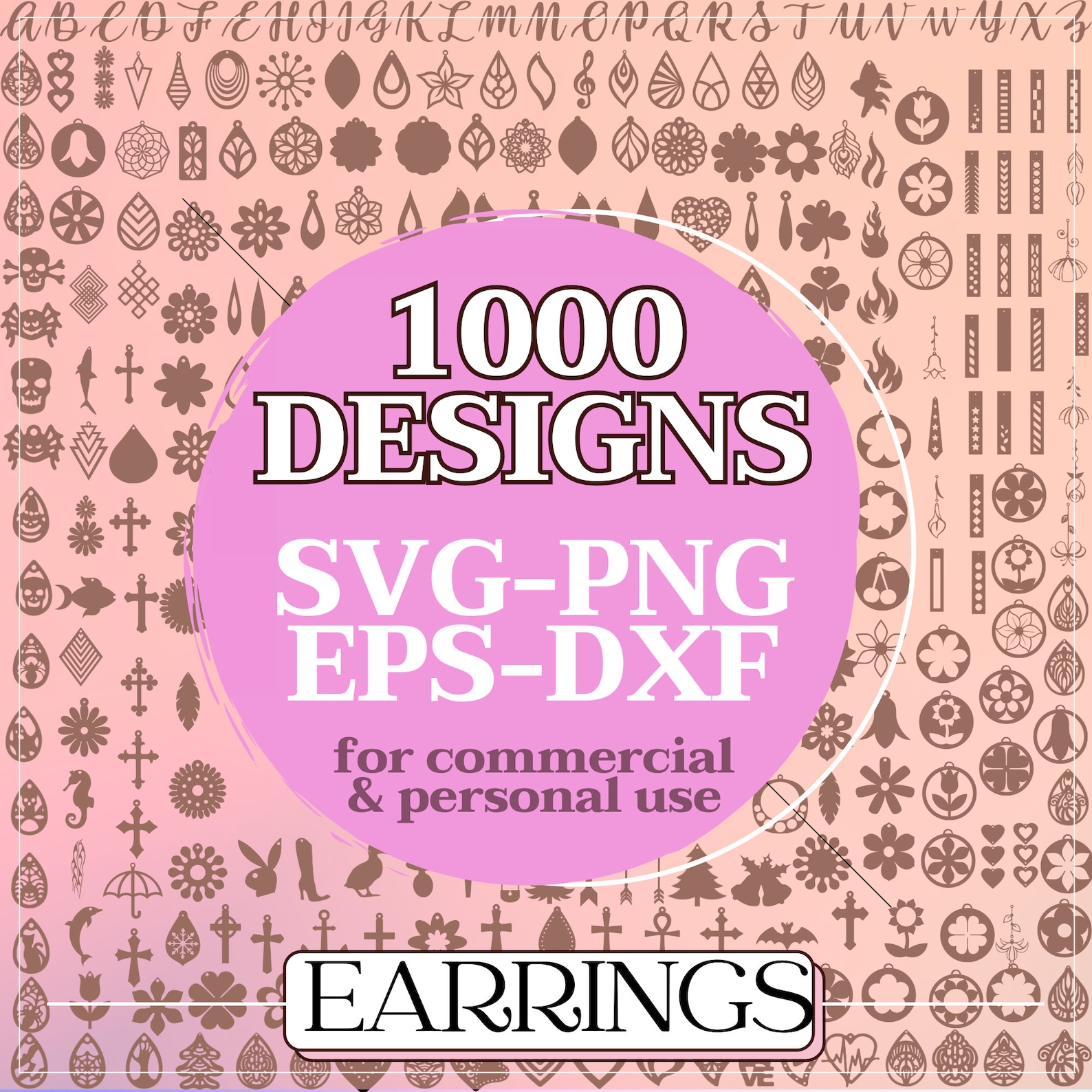 Earrings SVG Bundle, 1000 Designs Earring Laser Cut Patterns, Floral ...