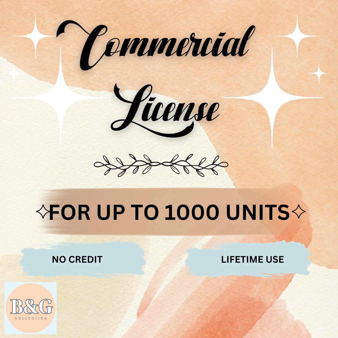 B&G Collection Commercial Use License for One Design (single Product ...