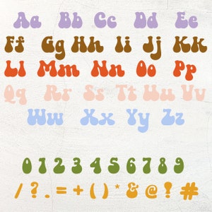 Retro GROOVY FONT SVG, Retro Alphabet Svg, Vintage Font Svg, Groovy ...