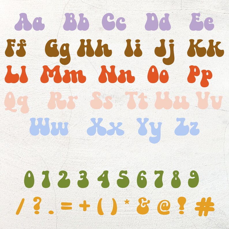 Retro GROOVY FONT SVG, Retro Alphabet Svg, Vintage Font Svg, Groovy ...