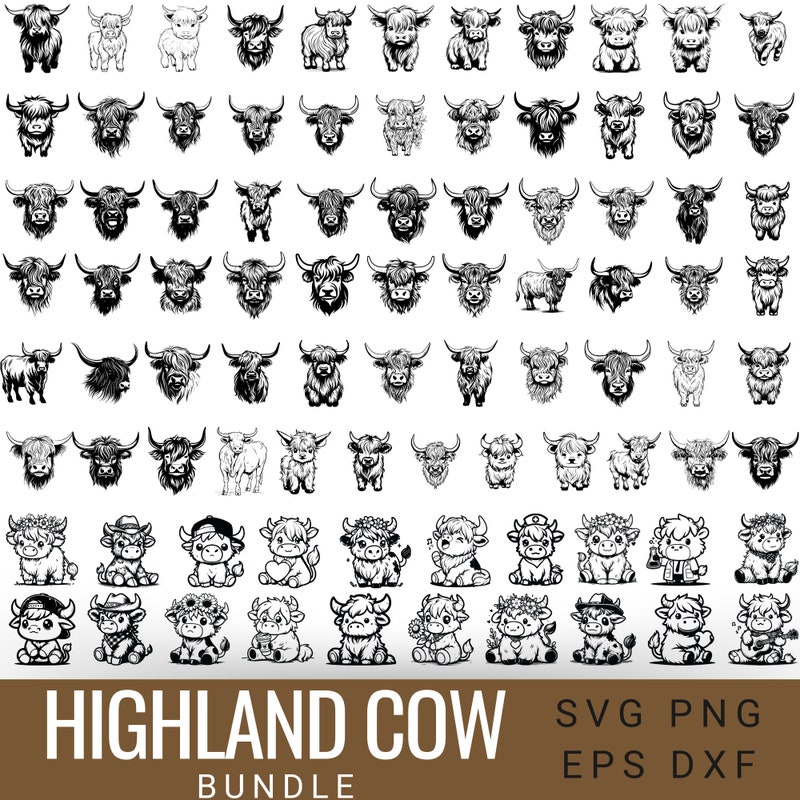 Purple Highland Cow Svg - Etsy