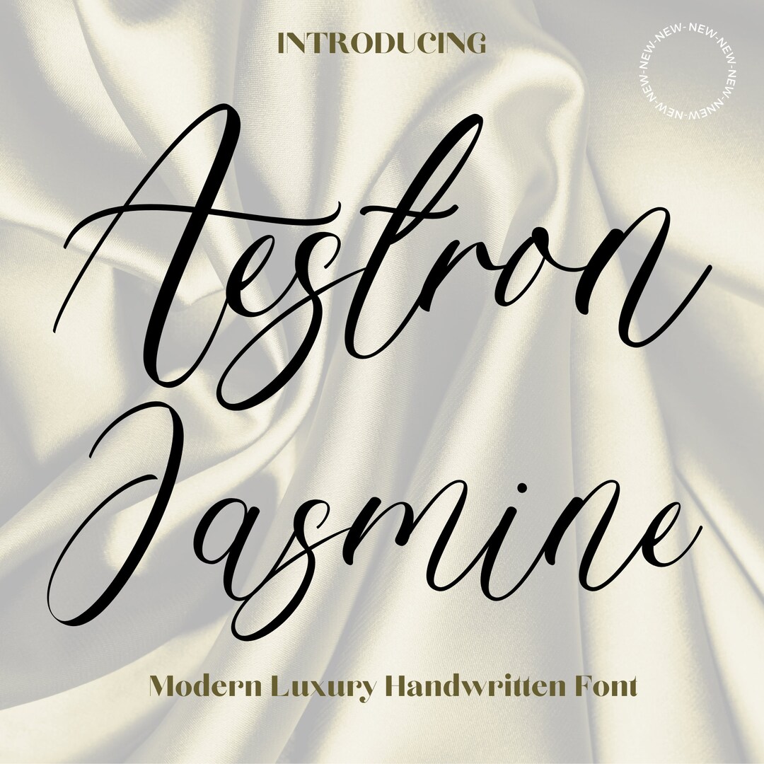 Aestron Jasmine Handwritten Script Font, Procreate Font Cricut Font ...