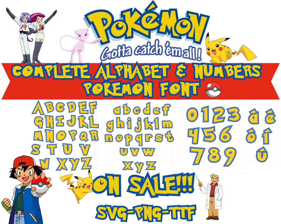Pokemon Font Svg Pokemon Alfabeto Letra SVG Pokemon Números - Etsy México