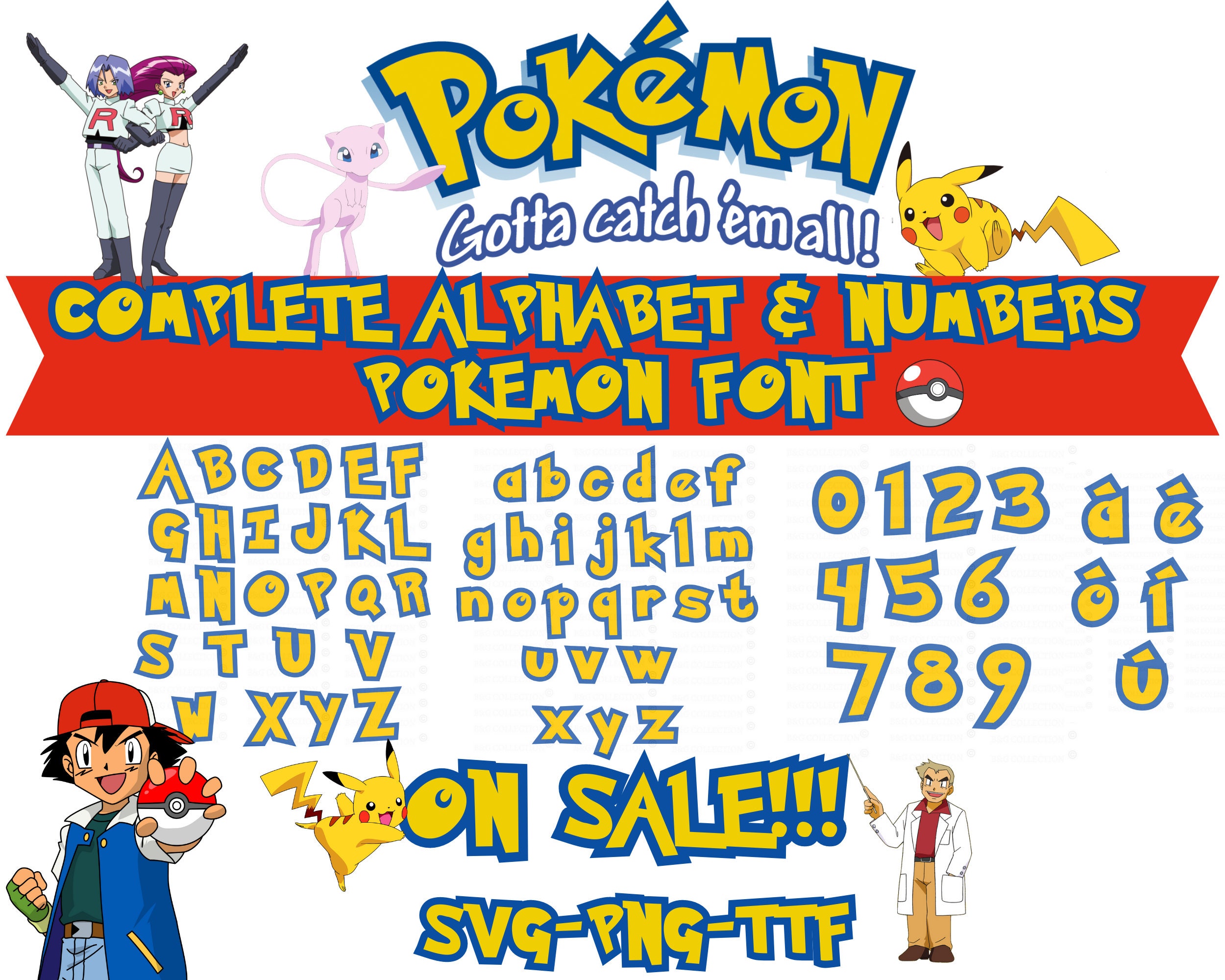 Pokemon Font Svg Pokemon Alfabeto Letra SVG Pokemon Números - Etsy México
