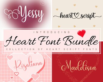 Script Font, Font With Hearts, Font With Tails, Heart Font, Font for Cricut, Cursive Font ...