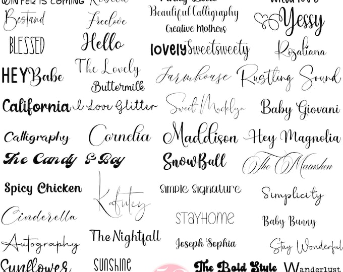 The Ultimate 50 Fonts Font Bundle, Cricut, Canva Font, Script Font ...