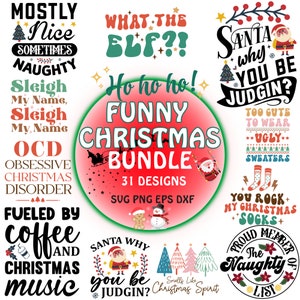 Funny Christmas SVG Bundle, Christmas Sign Svg , Merry Christmas Svg ...