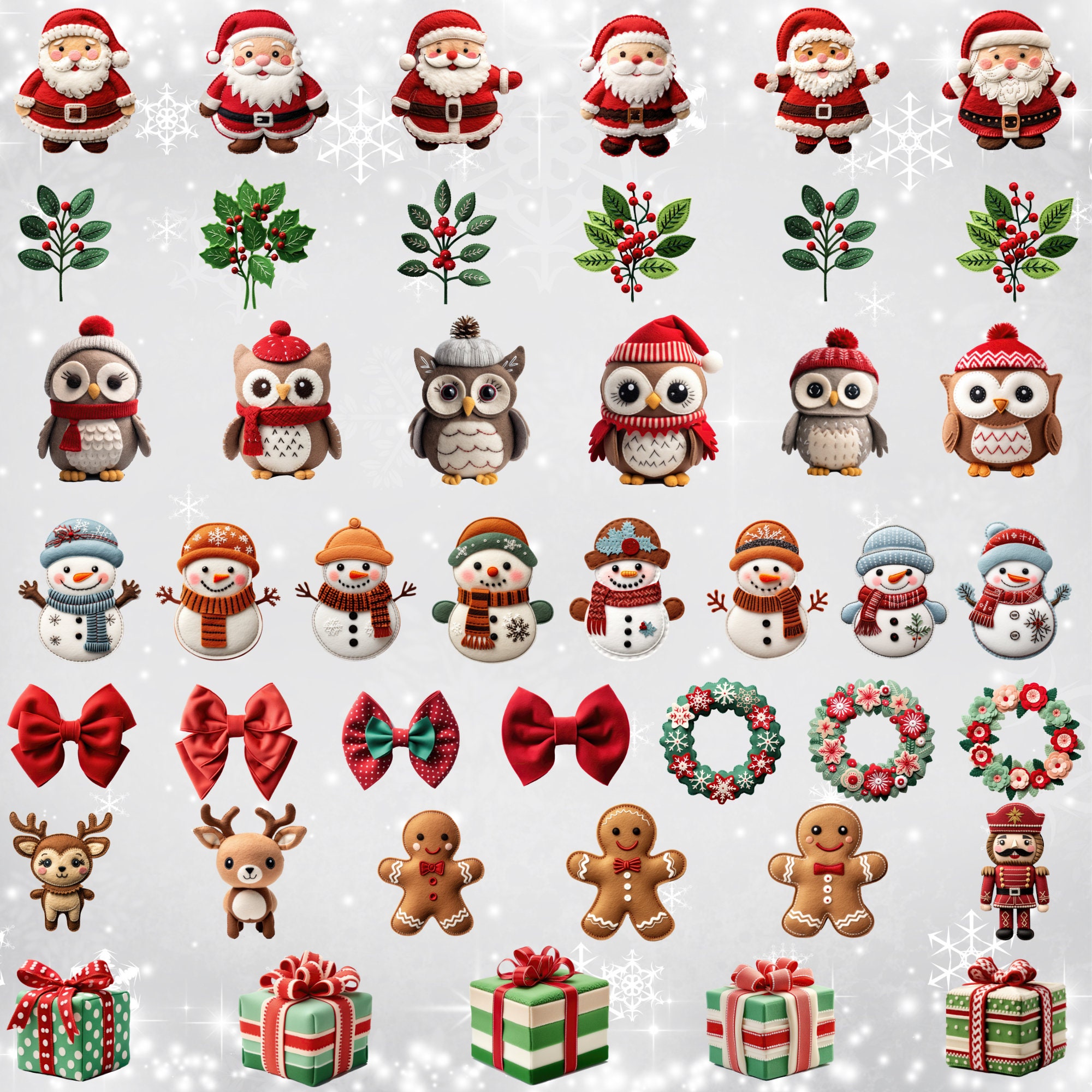 Christmas Clipart 3D Bundle Collection, 200 Christmas Clipart Png ...