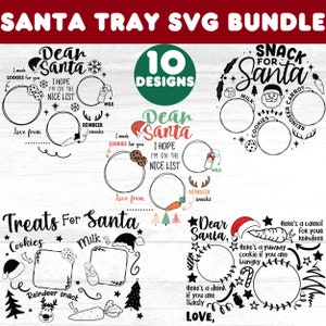 Dear Santa Tray SVG PNG Bundle, Christmas SVG, Santa Tray Santa Plate ...