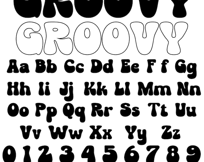 Groovy Font Svg, Png, Floral Alphabet Svg, Retro Alphabet, Groovy ...
