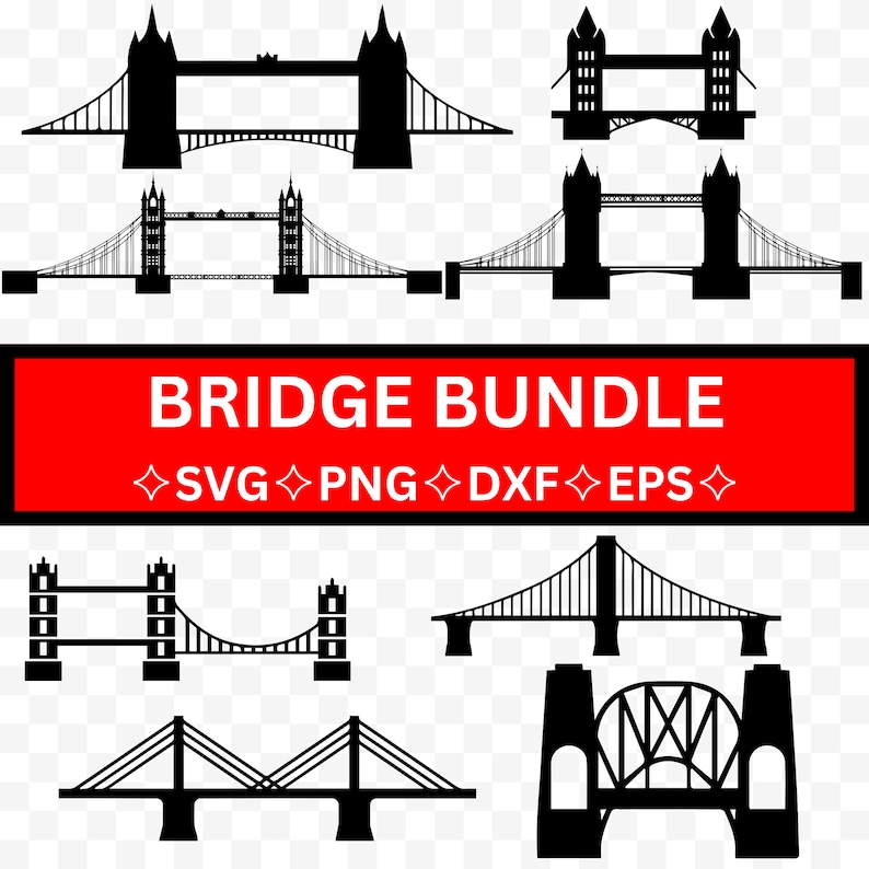 Bridge Svg Bundle, Bridge Png, Wooden Bridges Clipart Instant Download ...