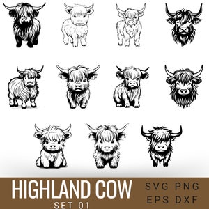 Highland Cow Bundle Svg, 80 Designs Highland Cow, Highland Cow Png Cow ...
