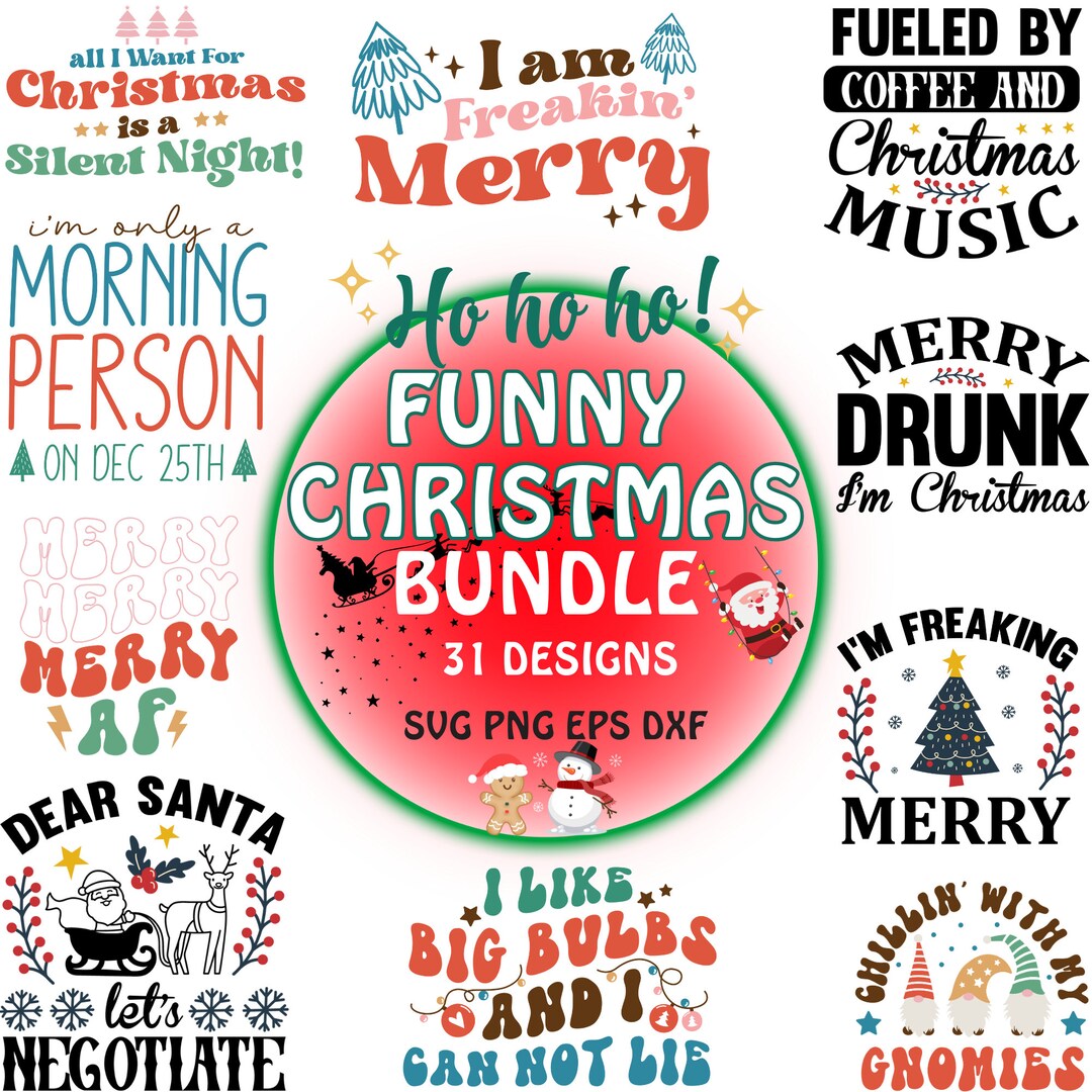 Funny Christmas SVG Bundle, Christmas Sign Svg , Merry Christmas Svg ...