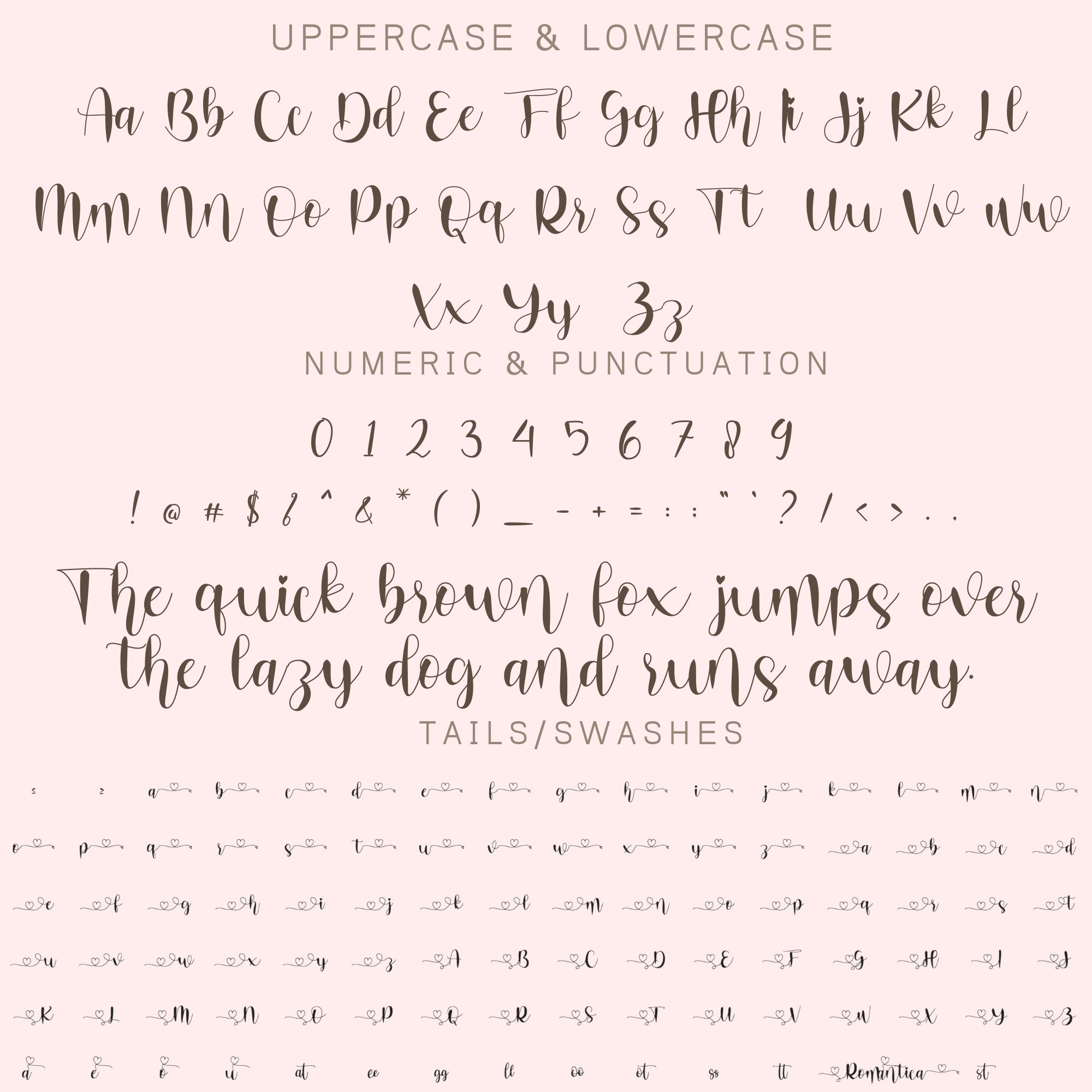 Police cursive police de mariage SVG avec coeur queues police cursive ...