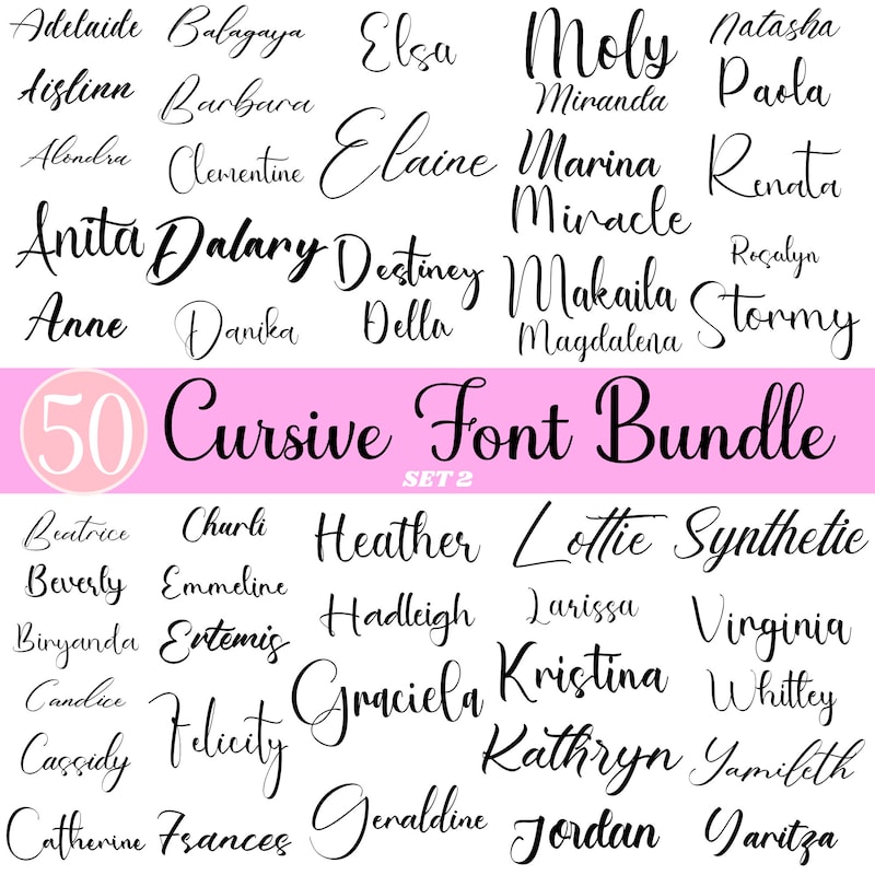 Cursive Fonts - Etsy