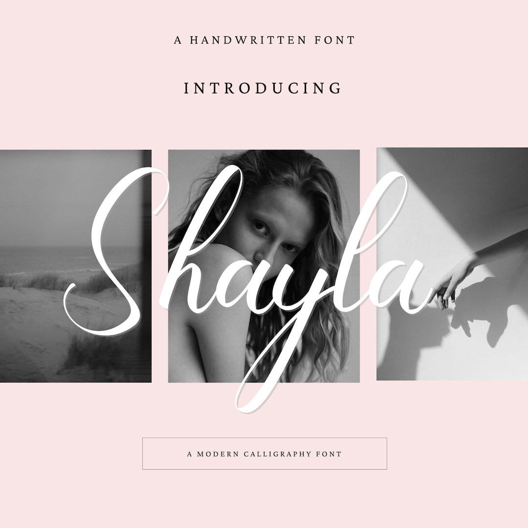 Shayla Font - Handwritten Font, Calligraphy Font, Handlettered Cricut ...