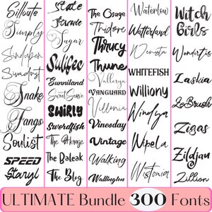 The Ultimate 330 Fonts - Font Bundle Ttf Heart Font, Cricut, Canva Font, Script Font, Digital ...