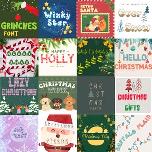 The Ultimate Christmas Font Bundle 40 Fonts, Retro Christmas Font ...