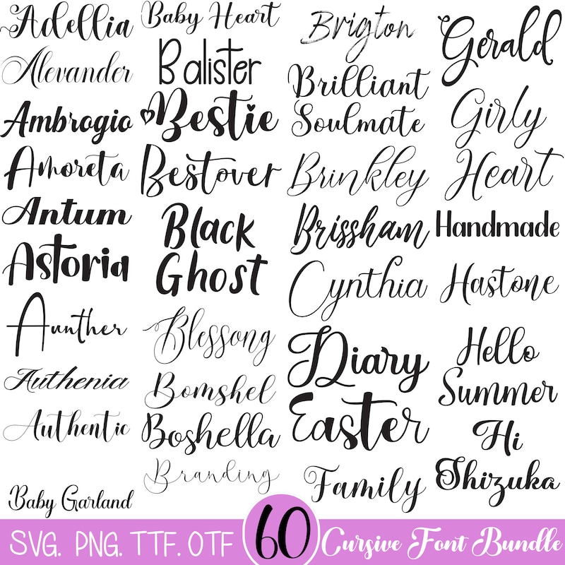 Cursive Font - Etsy
