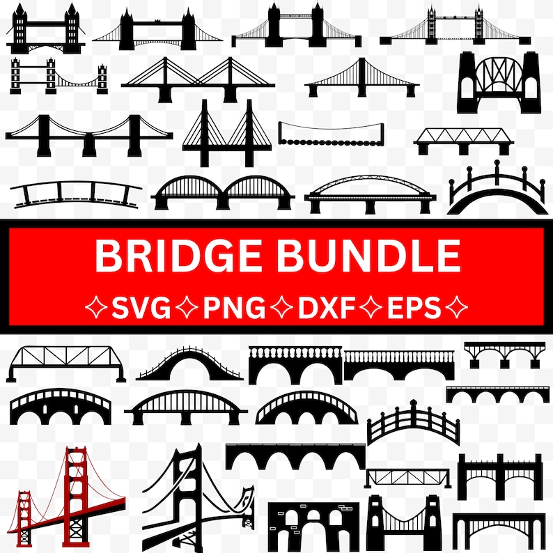 Bridge Svg Bundle, Bridge Png, Wooden Bridges Clipart Instant Download ...