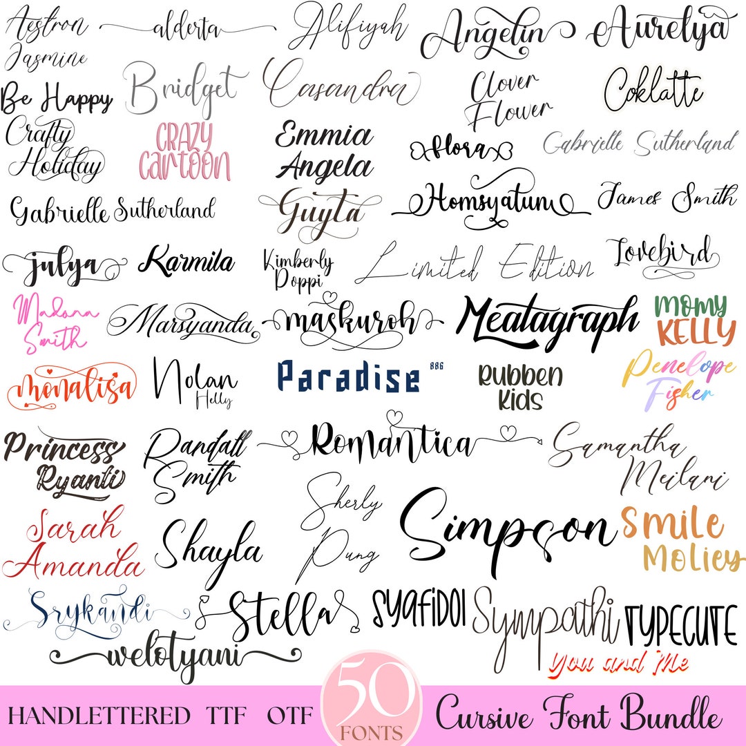 The Ultimate 50 Fonts - Font Bundle, Handwritten Font, Heart Font ...