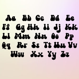Retro GROOVY FONT SVG, Retro Alphabet Svg, Vintage Font Svg, Groovy ...
