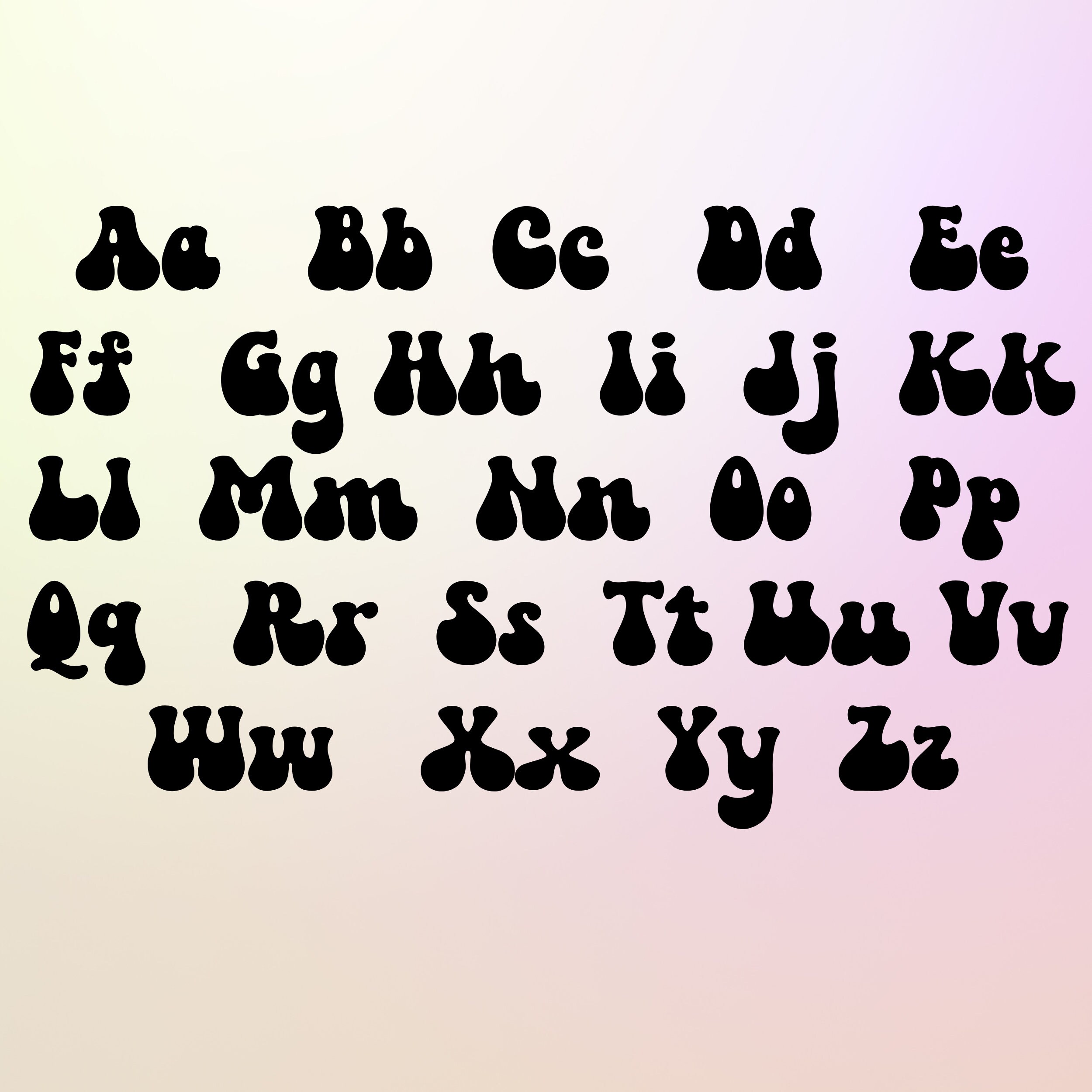 Retro GROOVY FONT SVG, Retro Alphabet Svg, Vintage Font Svg, Groovy ...