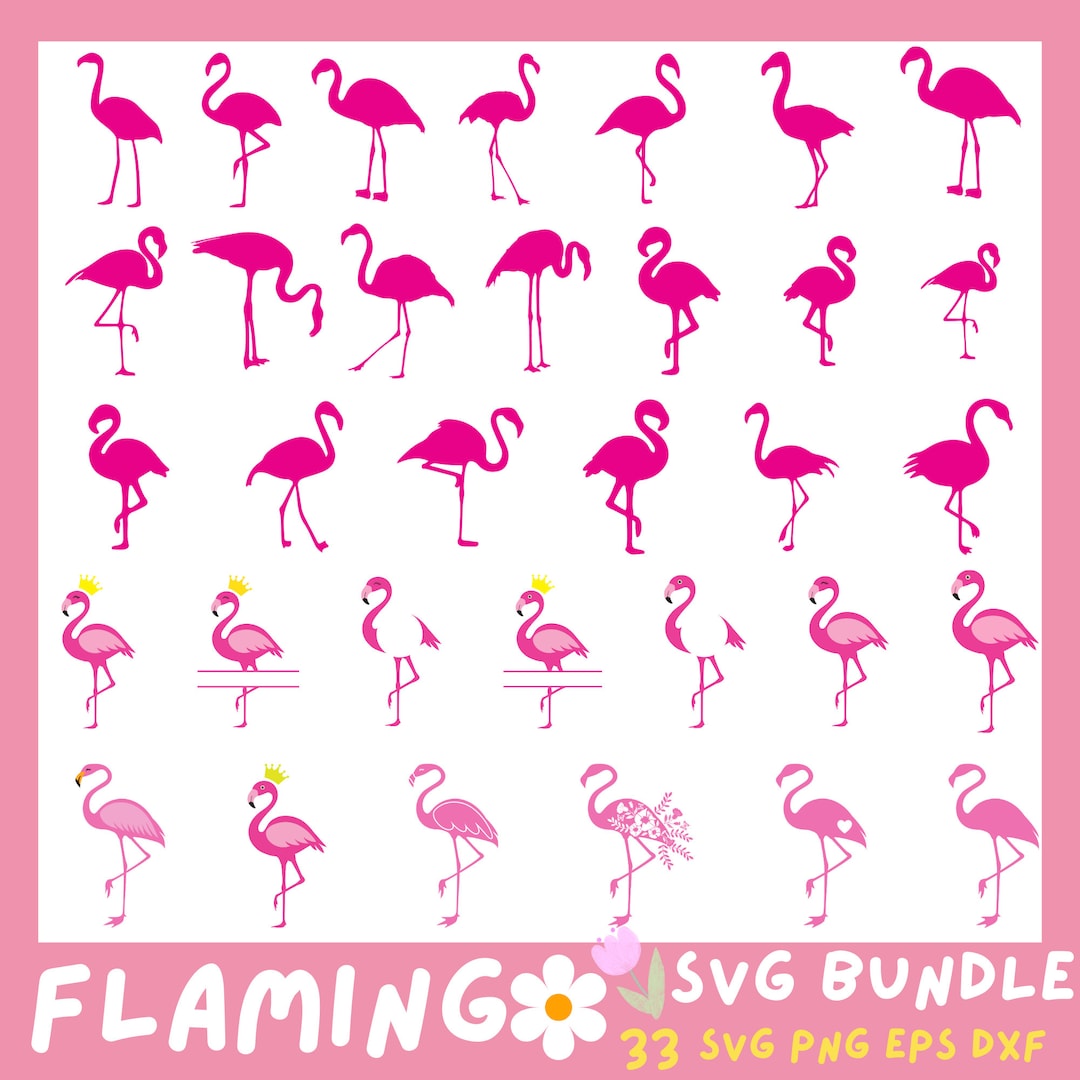 FLAMINGO SVG Bundle, 33 Designs FLAMINGO Clipart, Flamingo Svg Cut ...