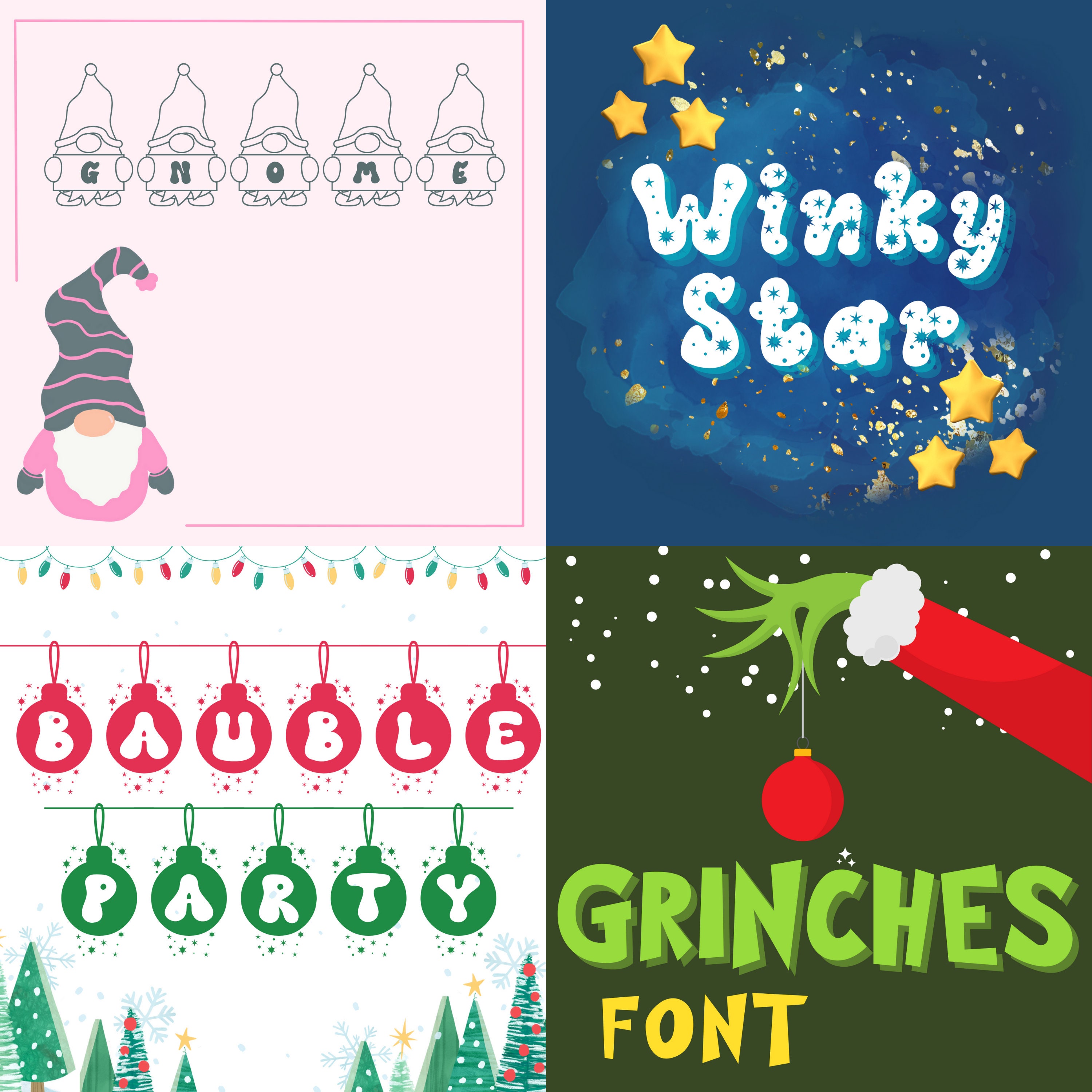 The Ultimate Christmas Font Bundle 40 Fonts, Retro Christmas Font ...
