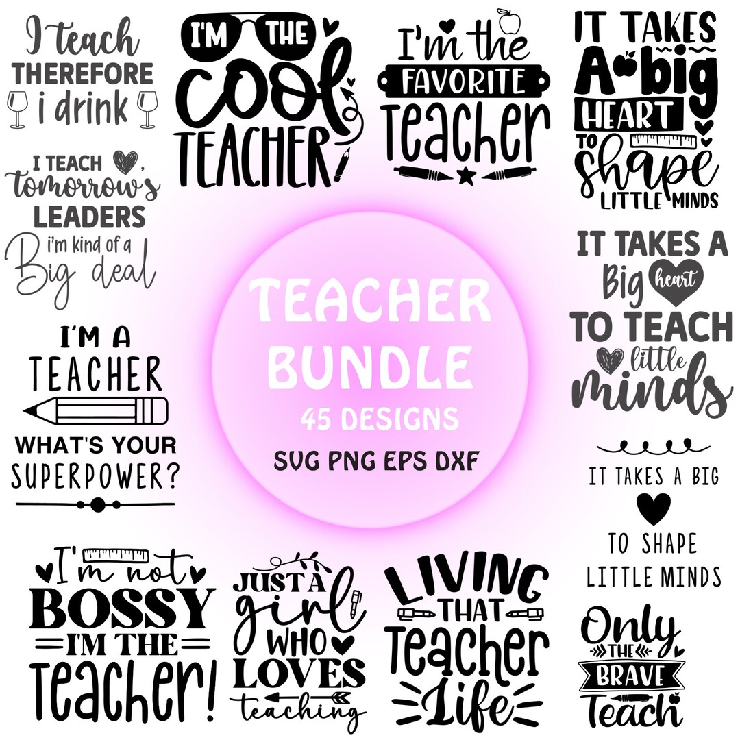 Teacher Svg Bundle, Teacher Quote Svg, Teacher Svg, School Svg, Teacher ...
