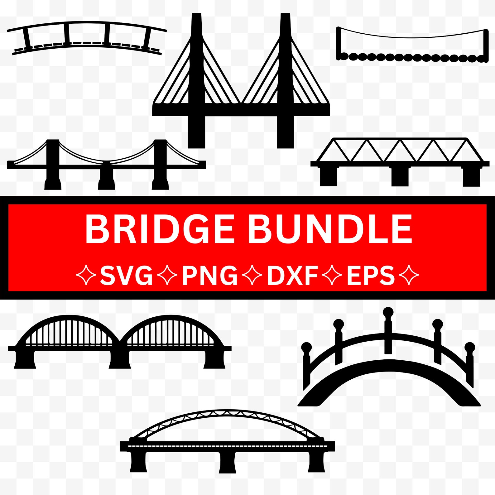 Bridge Svg Bundle, Bridge Png, Wooden Bridges Clipart Instant Download ...