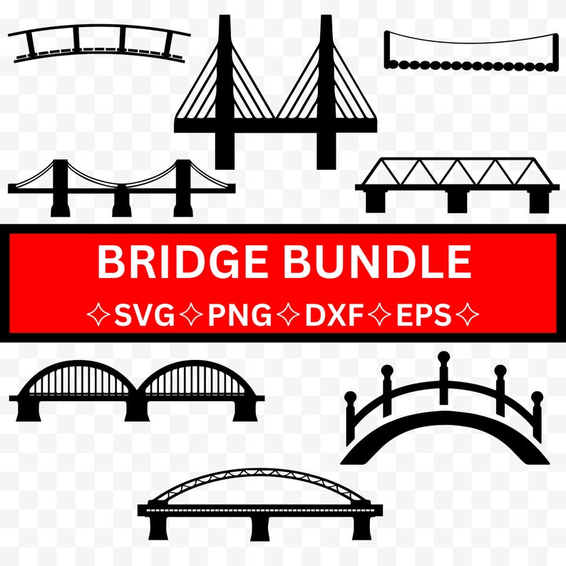 Bridge Svg Bundle, Bridge Png, Wooden Bridges Clipart Instant Download ...