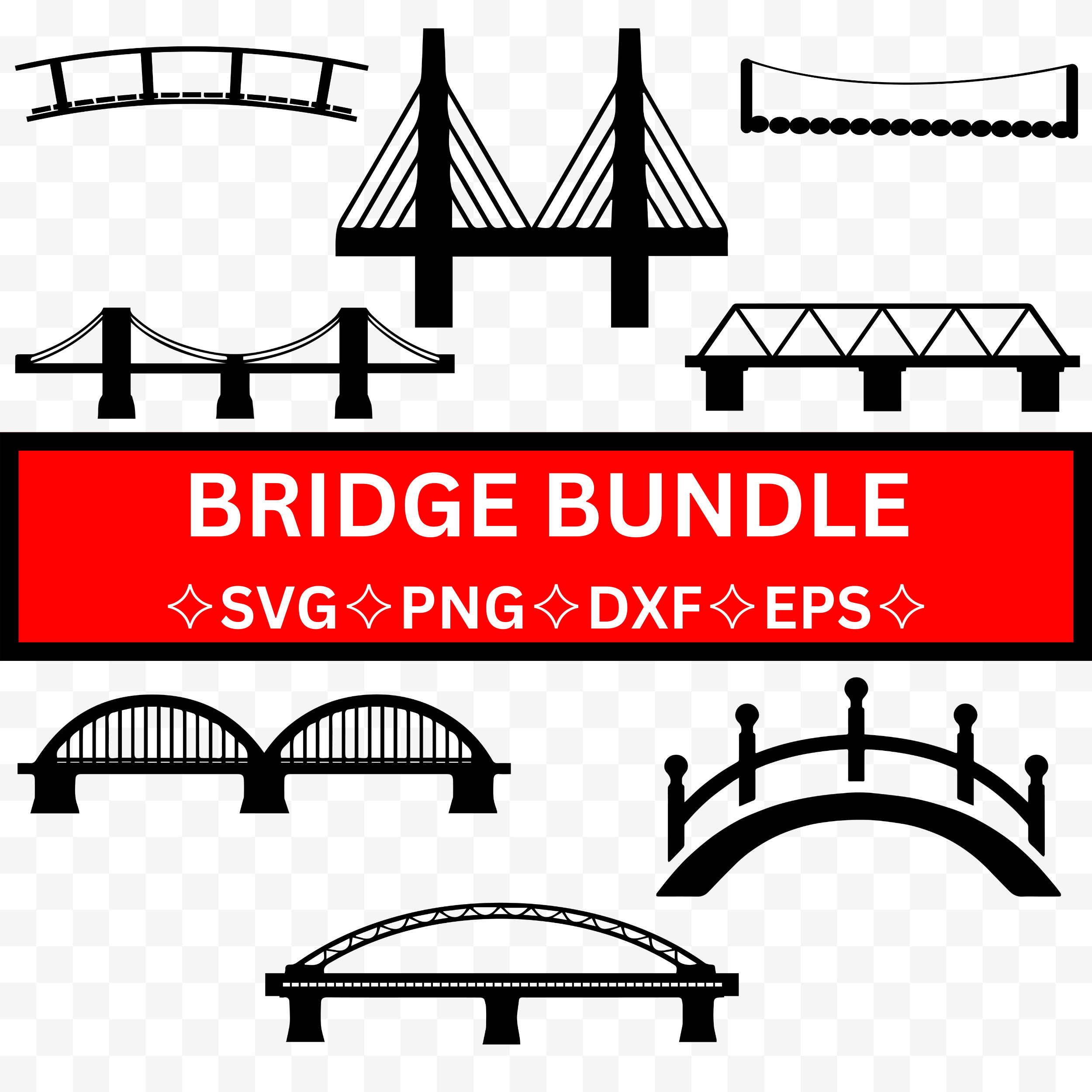 Bridge Svg Bundle, Bridge Png, Wooden Bridges Clipart Instant Download ...