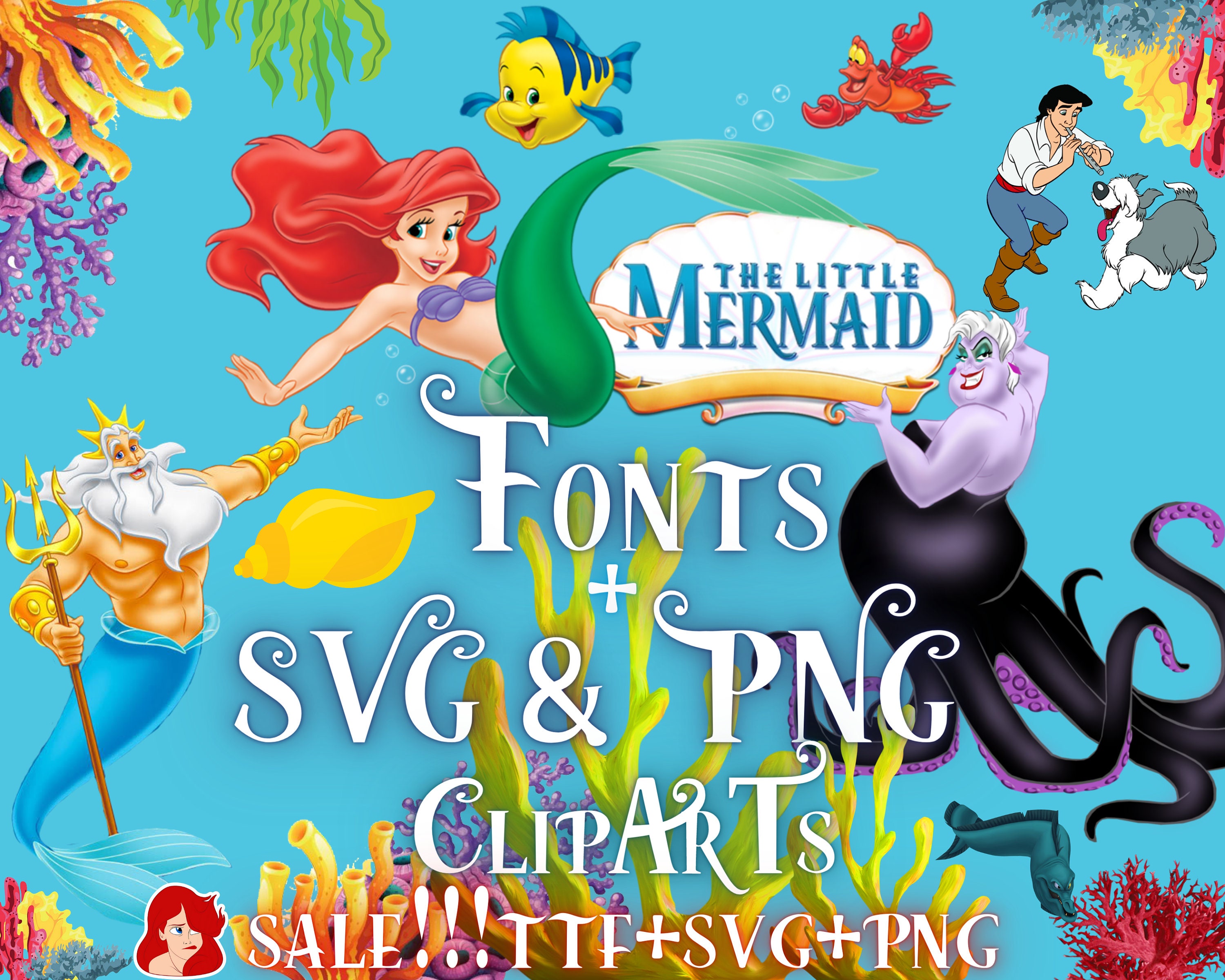 Arial Font Little Mermaid