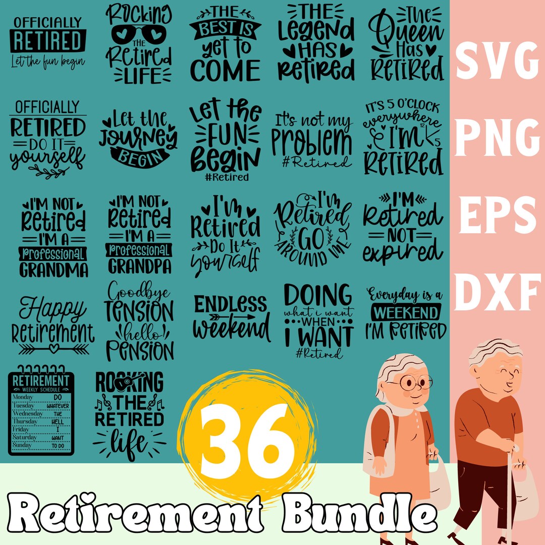 Retirement Svg 36 Bundle, Retirement Legend Officially Retired Svg ...