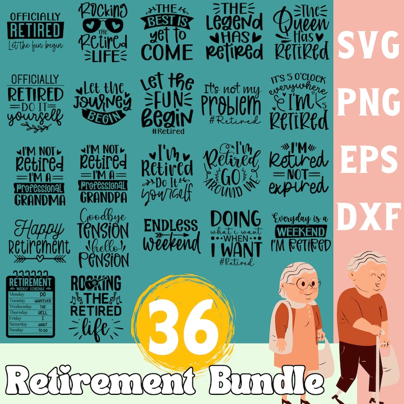 Retirement Svg 36 Bundle, Retirement Legend Officially Retired Svg ...