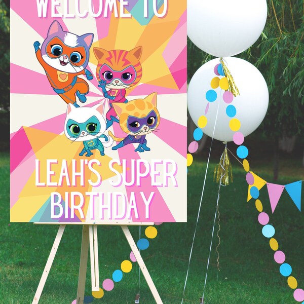 Super Kitties Birthday Banner - Etsy