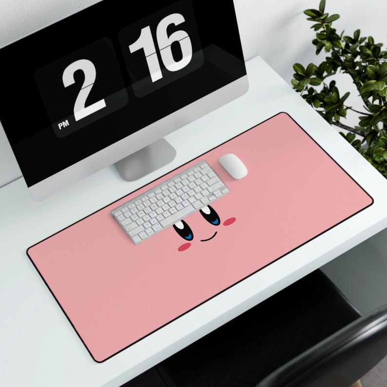 Cute Kirby Desk Mat for Gaming Setup for Girls - Etsy