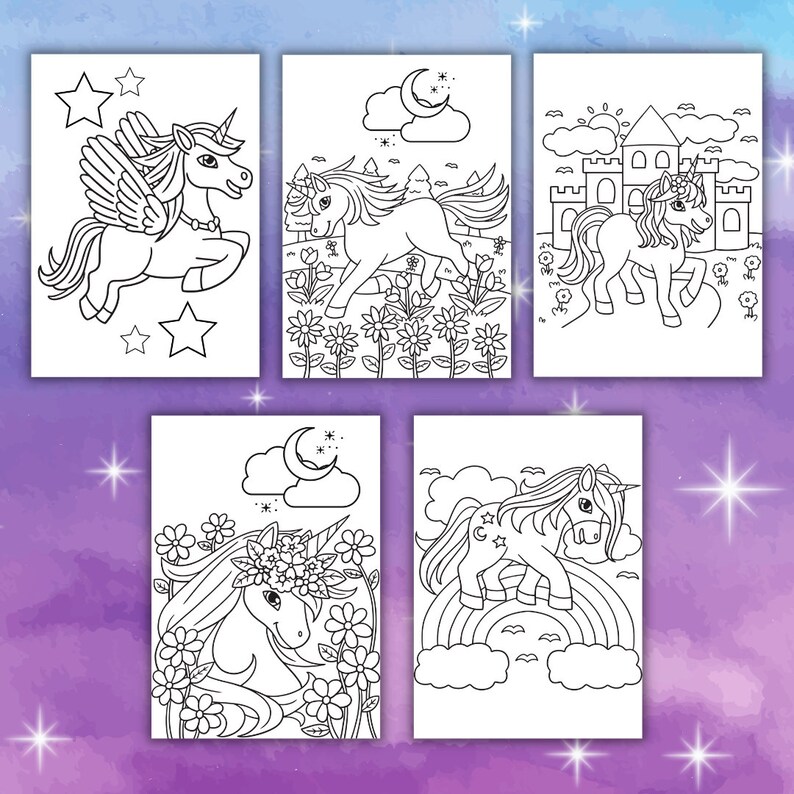 15 Printable Princess Unicorn Coloring Pages - Etsy