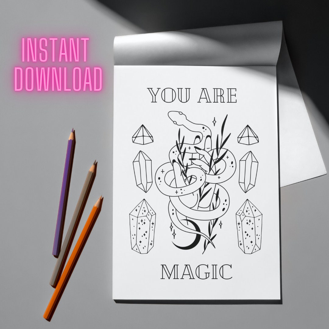 5 Magical Crystal Coloring Pages - Etsy