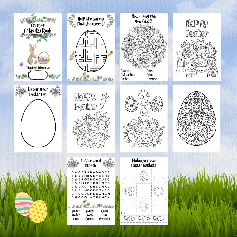 Printable Easter Activity Book With 20 Pages - Etsy
