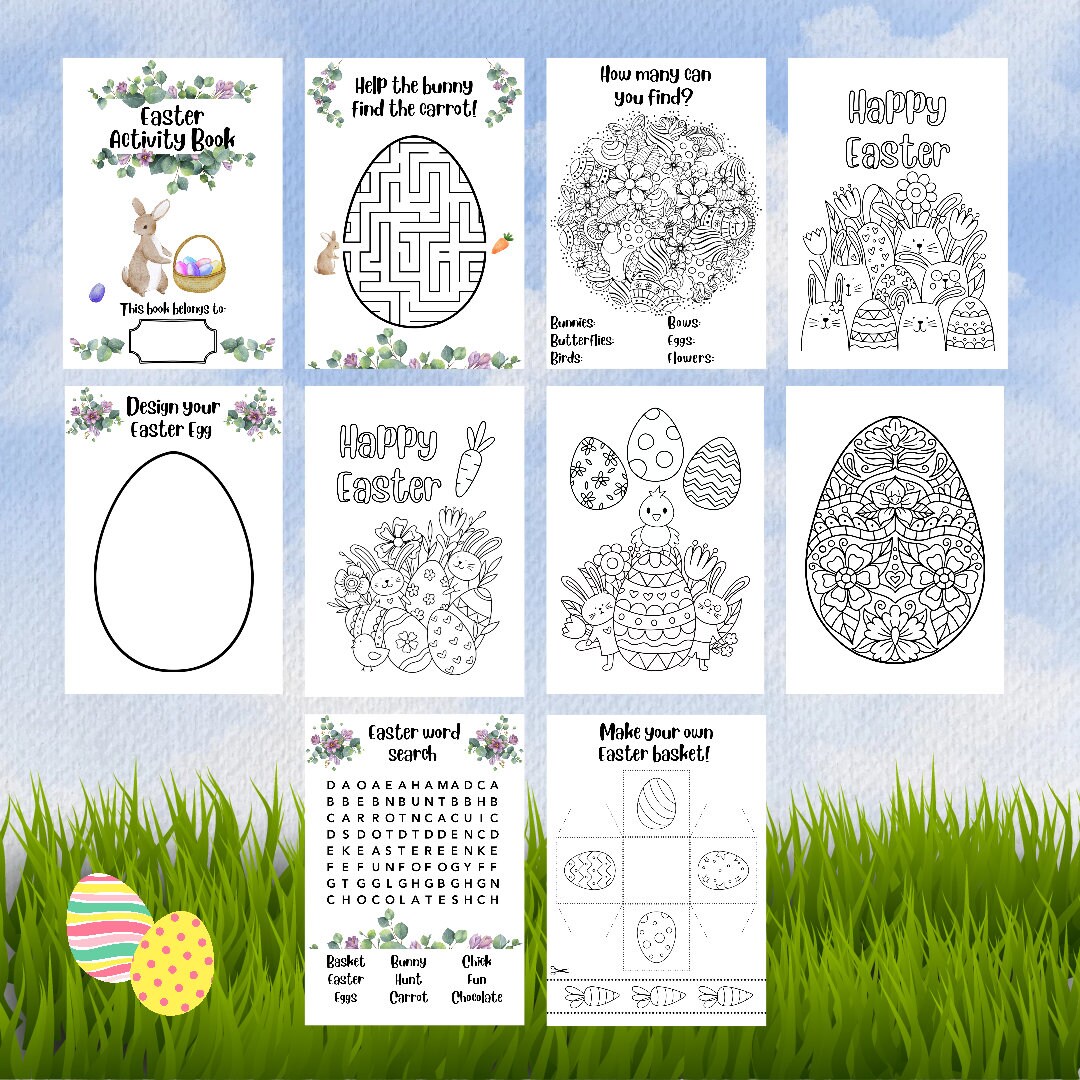 Printable Easter Activity Book With 20 Pages - Etsy